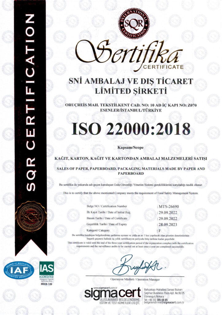 Certifications – Snipack